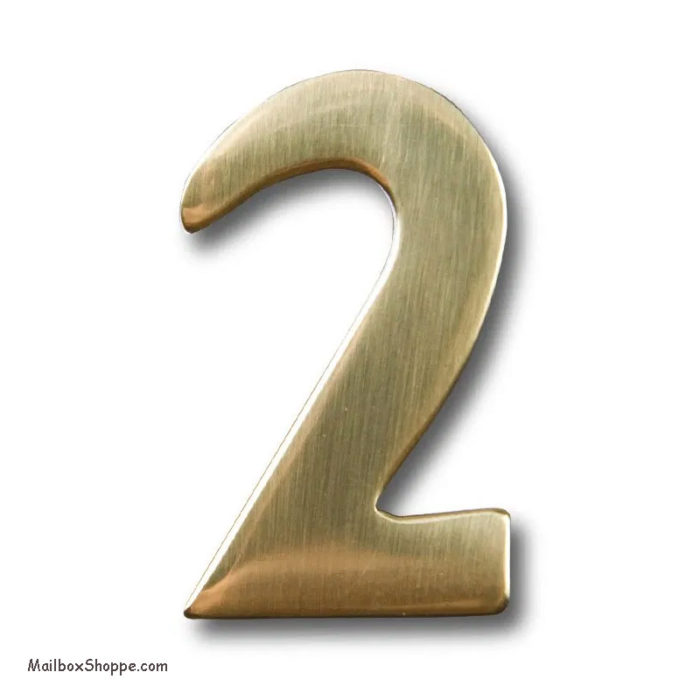 2 Inch Tall Brass Numbers - Mailbox Shoppe